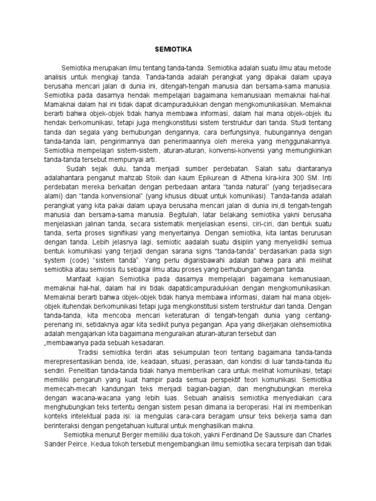 Pemahaman Dasar Semiotika | PDF | Ilmu Sosial | Filsafat