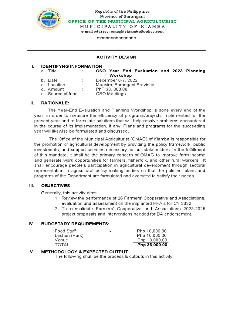 Activity Design Cso | PDF | Non Governmental Organization | Policy