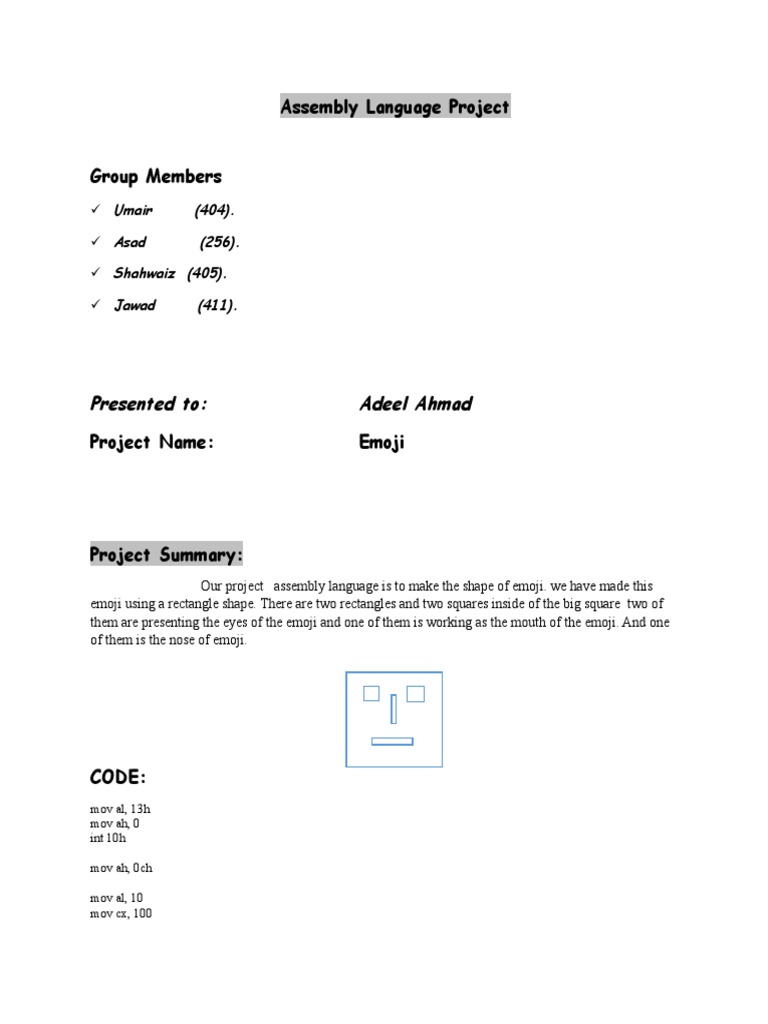 Assembly Language Project Os Shape Making Program | PDF | Office ... Assembly Language Project Os Shape Making Program | PDF | Office ...