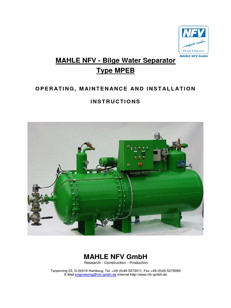 MPEB Bilge Water Separator | PDF | Valve | Pump