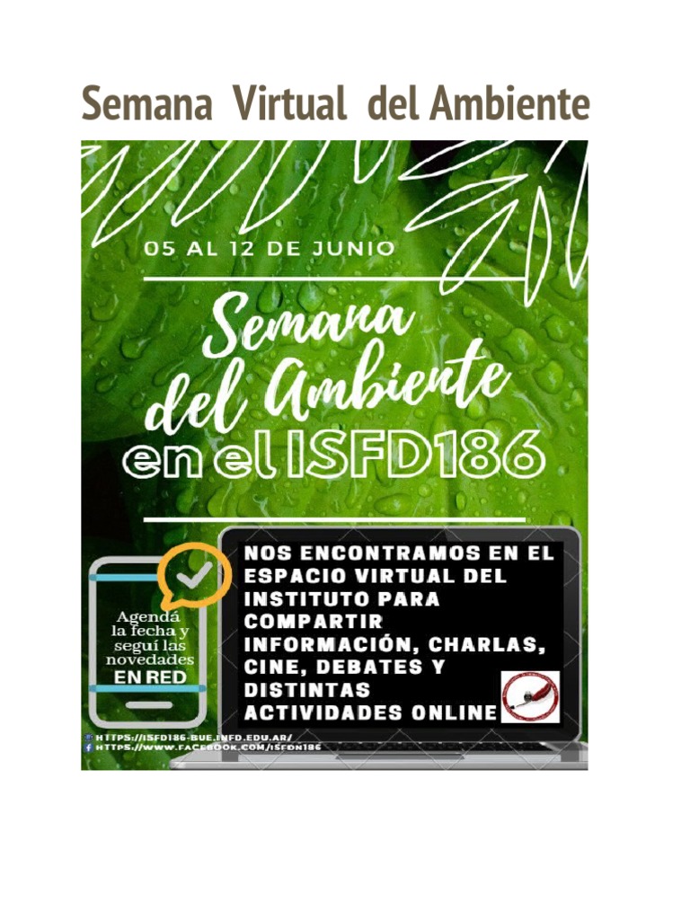Semana Ambiental: Reflexiones y Actividades | PDF | Entorno natural ...