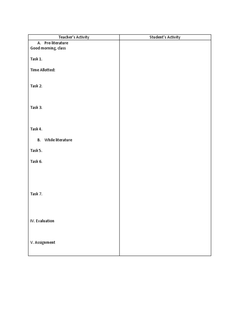 Lesson Plan (Short Story) | PDF