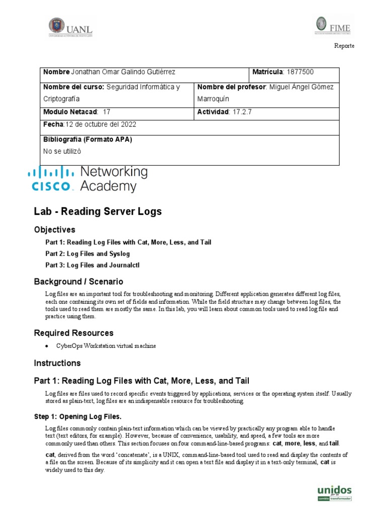 Reading Server Logs with Command-Line Tools | PDF | Computer File | Operating System