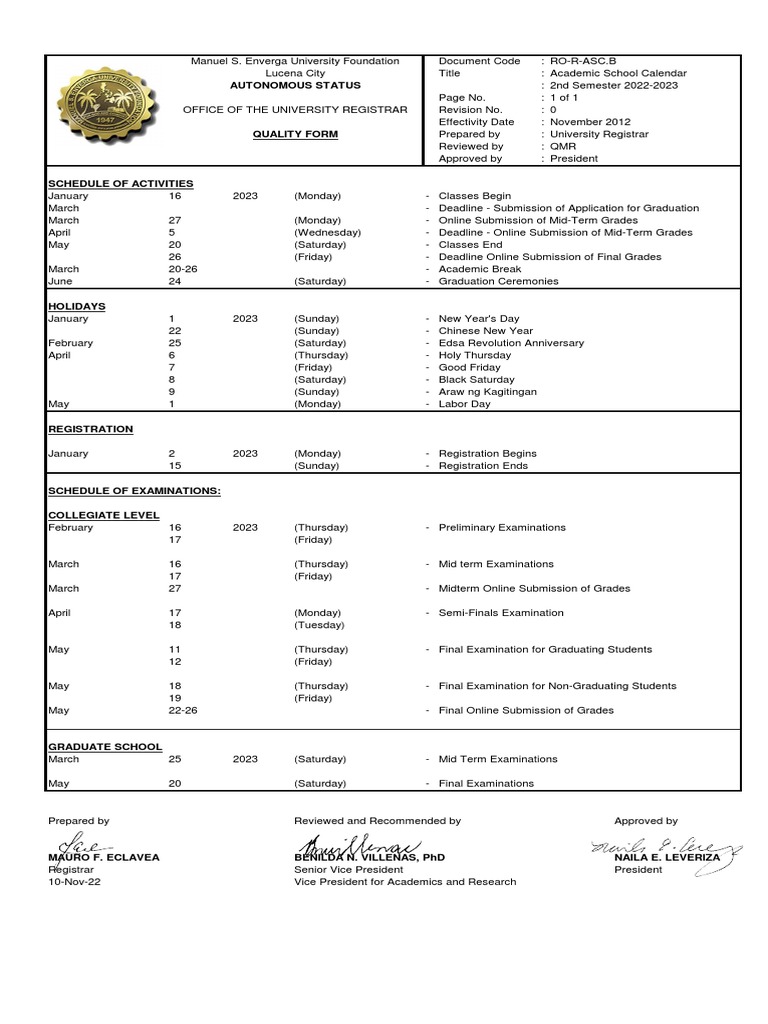 Academic Calendar for Students | PDF | Academic Term | Observances