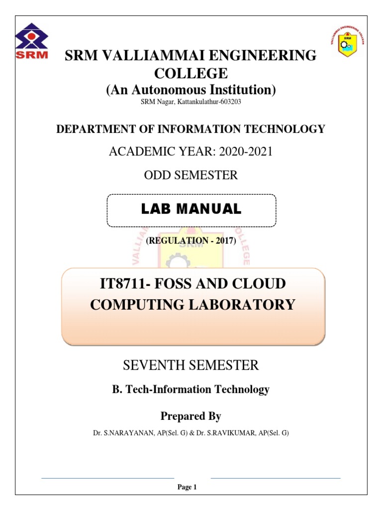 It8711 Foss and Cloud Computing Lab Manual | PDF | Operating System | Kernel (Operating System)