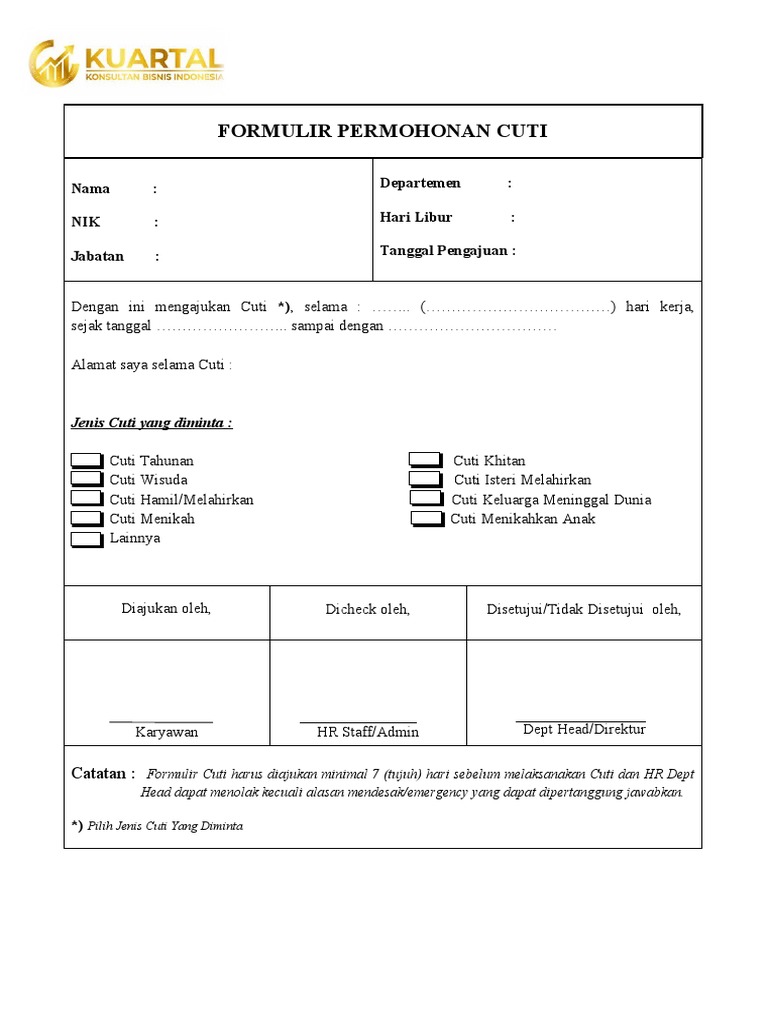 5. Form Cuti | PDF