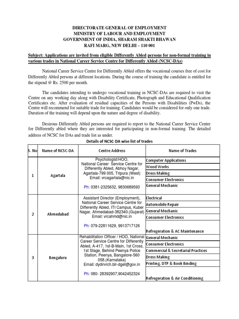 Advertimen For NCSC-DAs | PDF