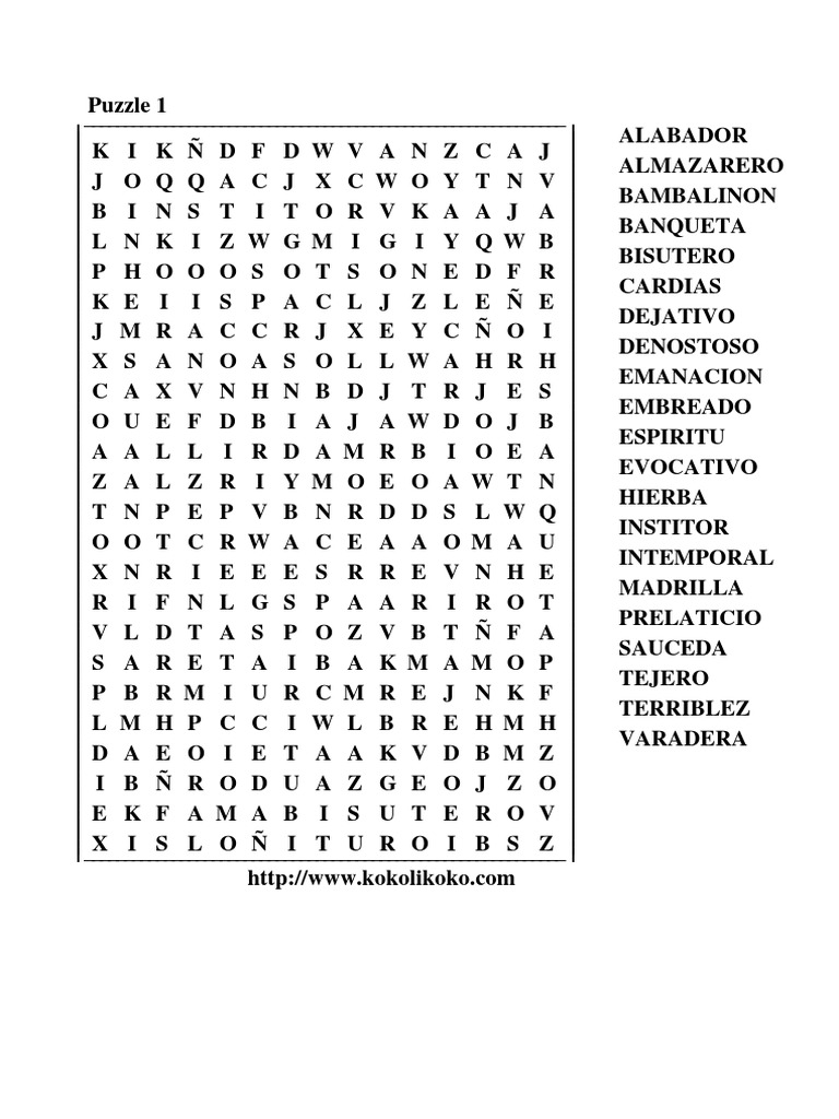 Sopa de Letras y Palabras Esotéricas | PDF