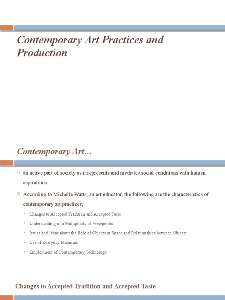 Lesson 8 Contemporary Art Practices and Production | PDF | Contemporary Art