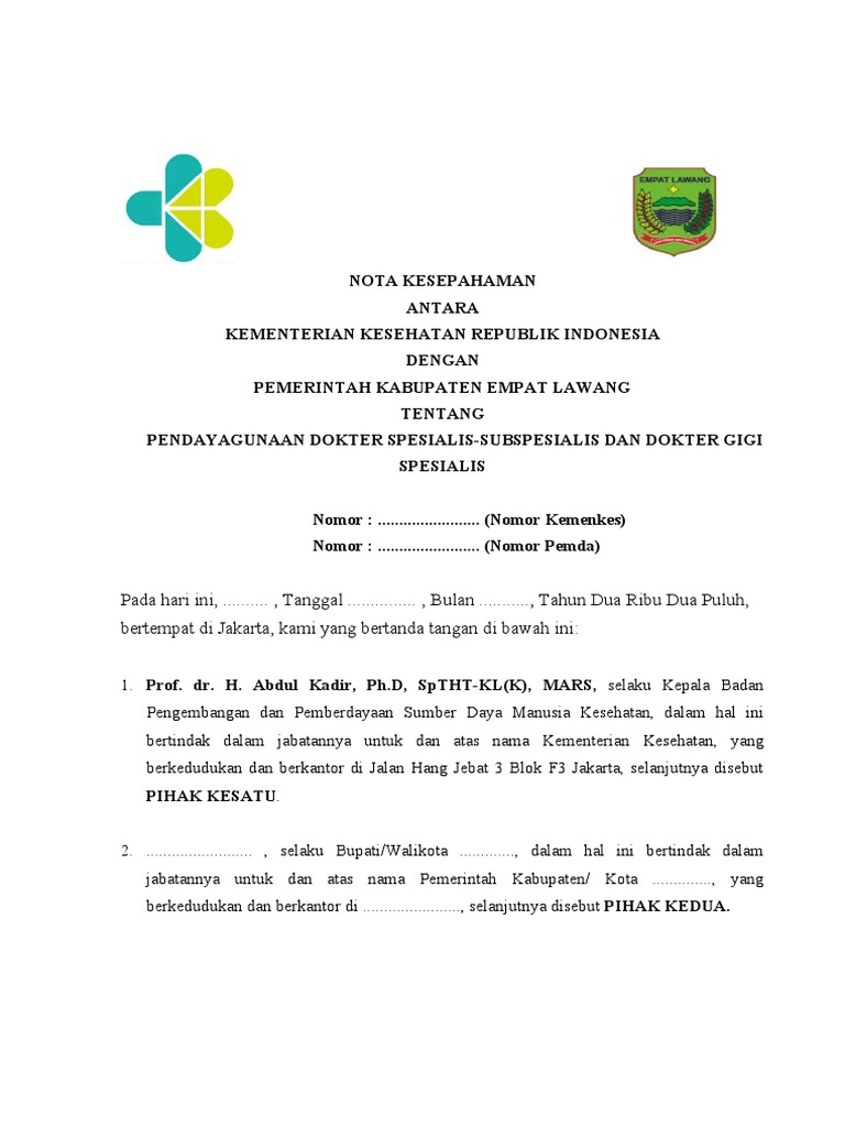 Mou Nota Kesepahaman | PDF