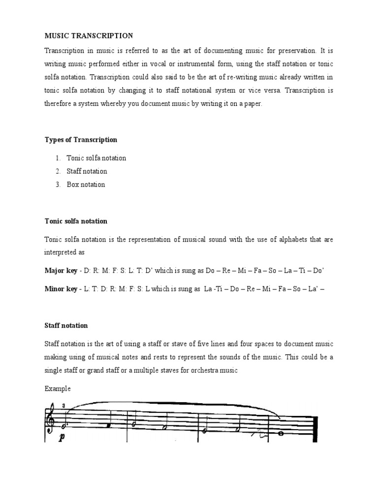 Music Transcription | PDF | Musical Notation | Sheet Music