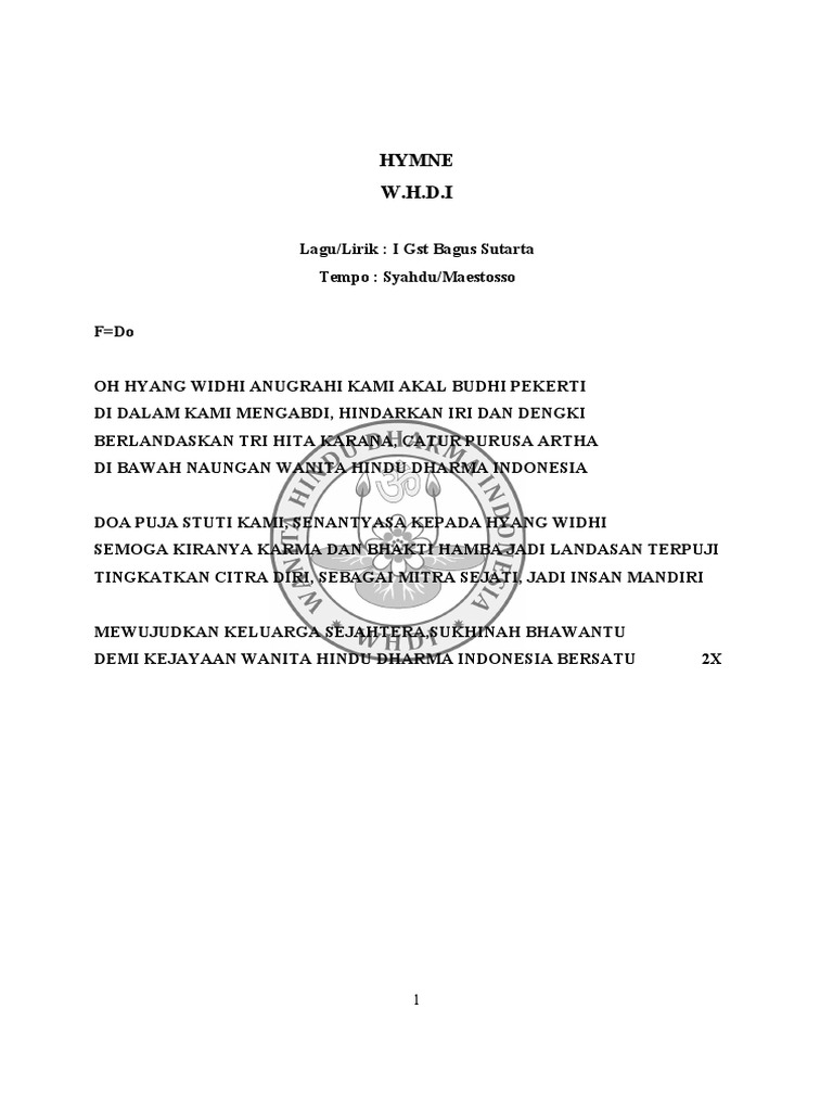 Hymne Whdi Dan Mars Whdi | PDF