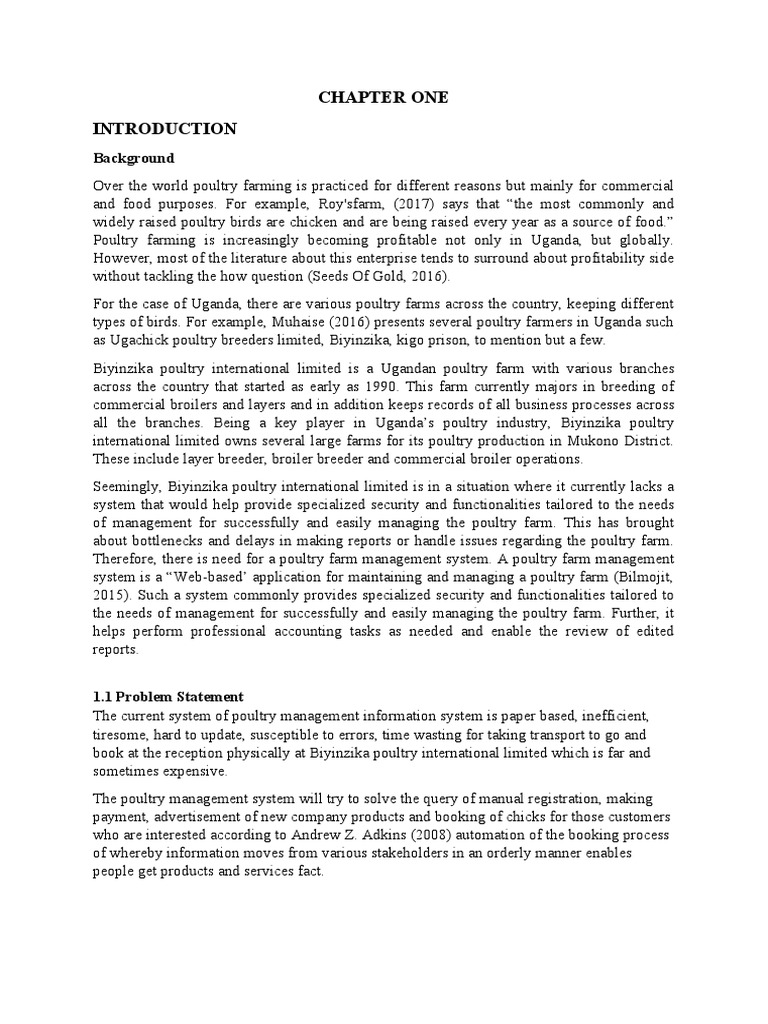 Developing an Online Poultry Management Information System to Improve ...
