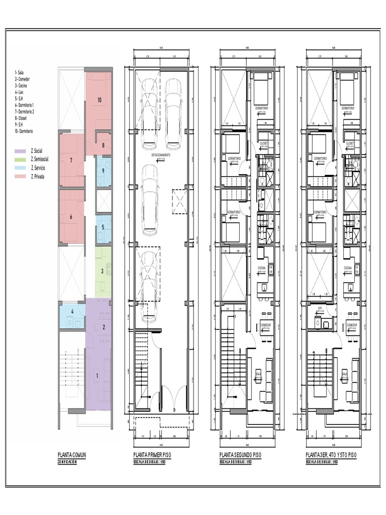 Krearf - Plano - Vivienda Multifamiliar - 6X20 | PDF | Habitación | Inicio