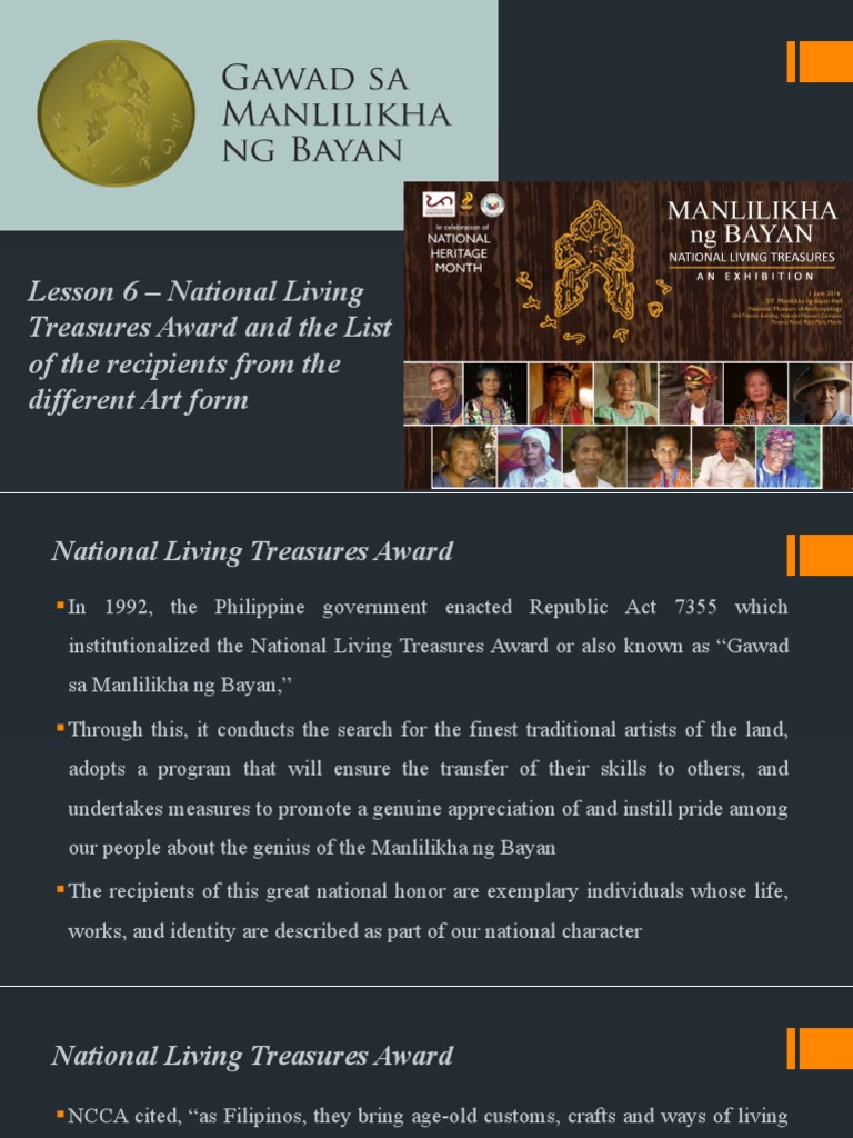 Lesson 6 National Living Treasures Award | PDF | Weaving | Philippines