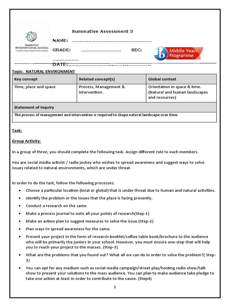 Unit 3 Natural Environment SA Geography MYP4 2021-22 | PDF | Knowledge ...