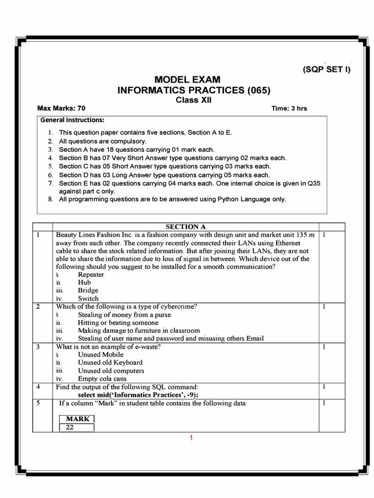 Informatics Practices | PDF | Sql | Data Management