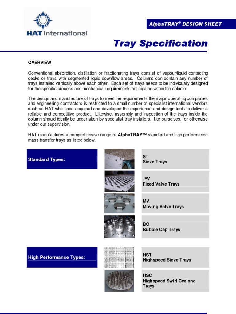 Design Guide - Trays | PDF | Liquids | Foam