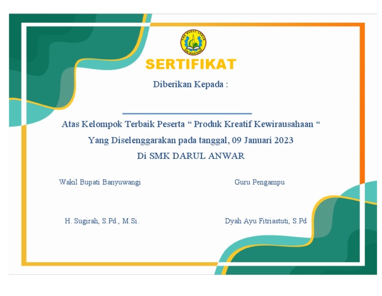 Desain Sertifikat Kwu | PDF | Seni