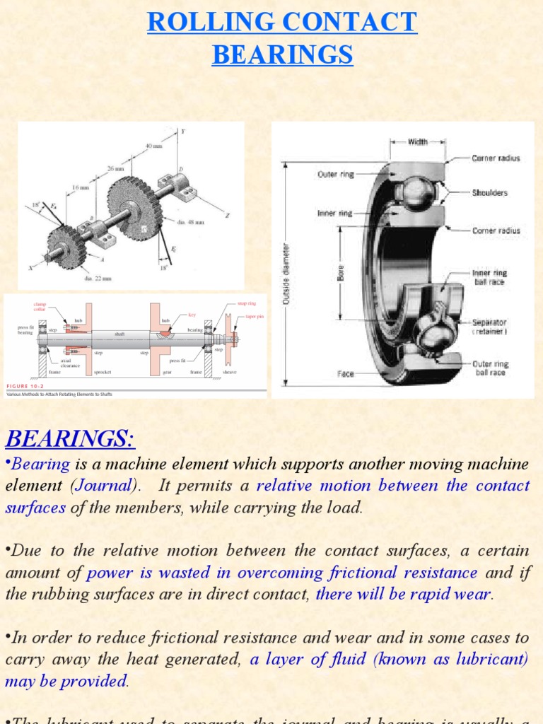 Overview of Rolling Contact Bearings | PDF | Bearing (Mechanical ...