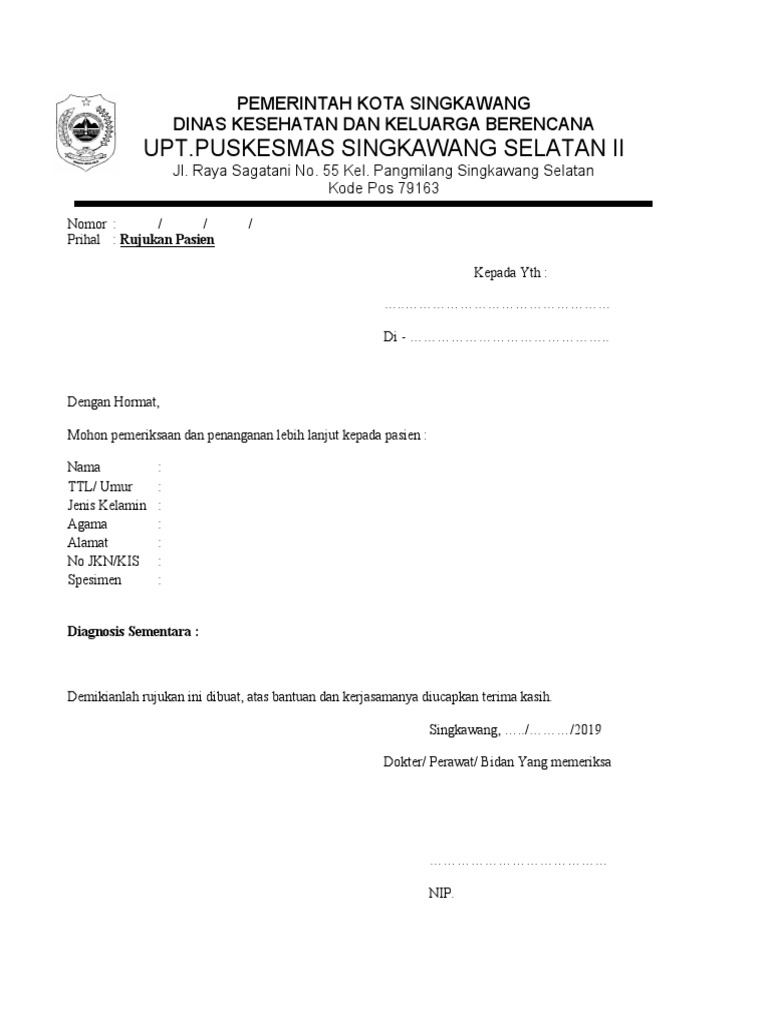 Surat Rujukan Lab | PDF