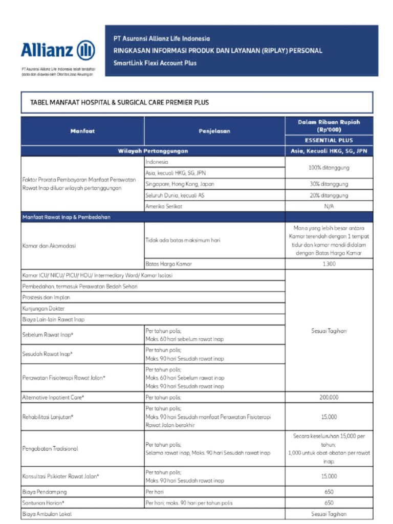 Allianz HSCP Plus - Essential Plus | PDF