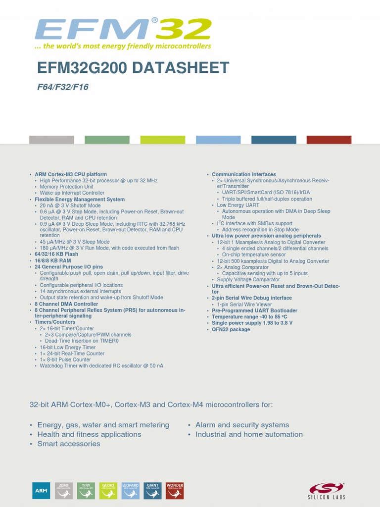 EFM32G200 | PDF | Microcontroller | Computer Engineering