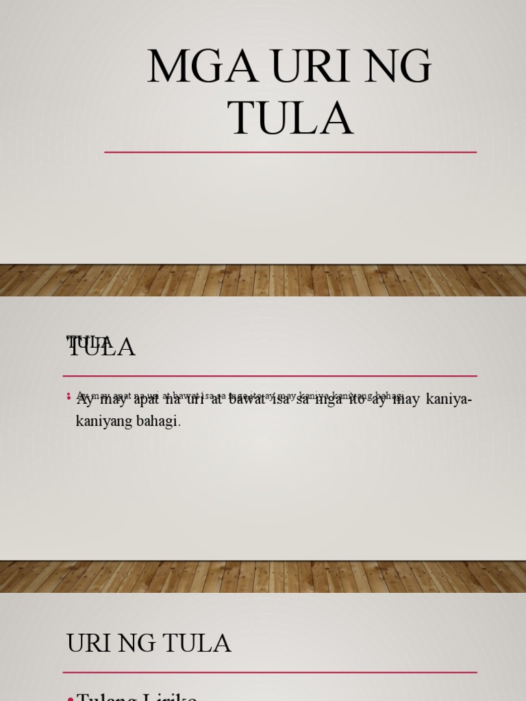 Mga Uri NG Tula | PDF