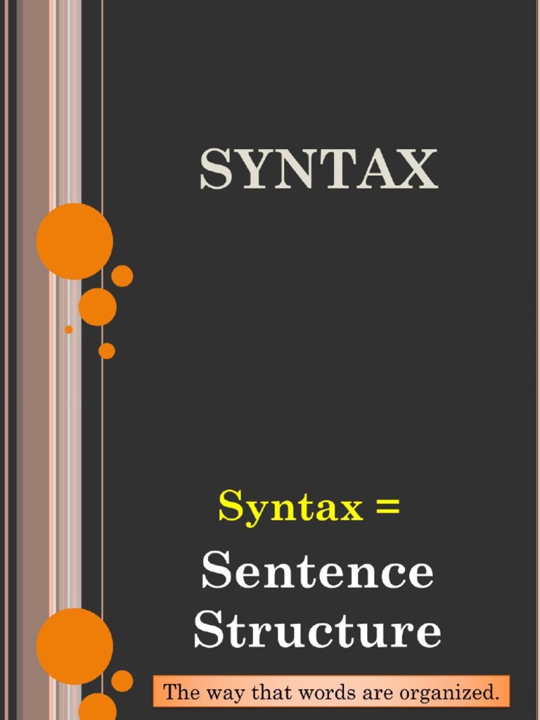 Syntax | PDF