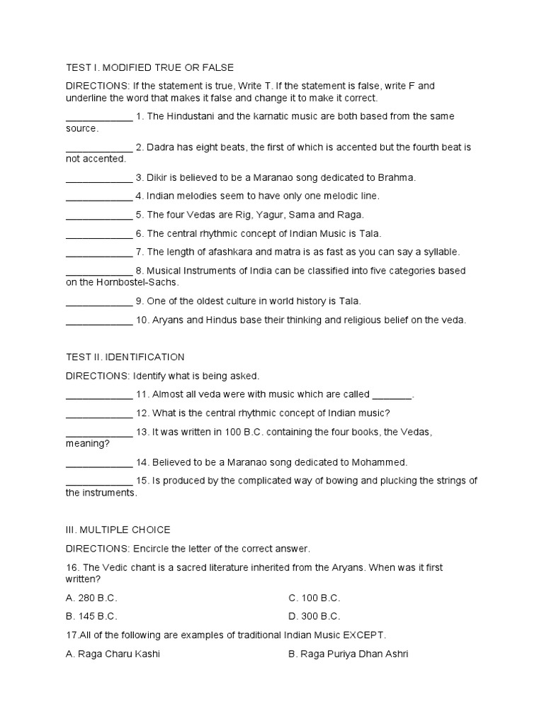 Music of India 30 Questions | PDF | Vedas | Indian Religions