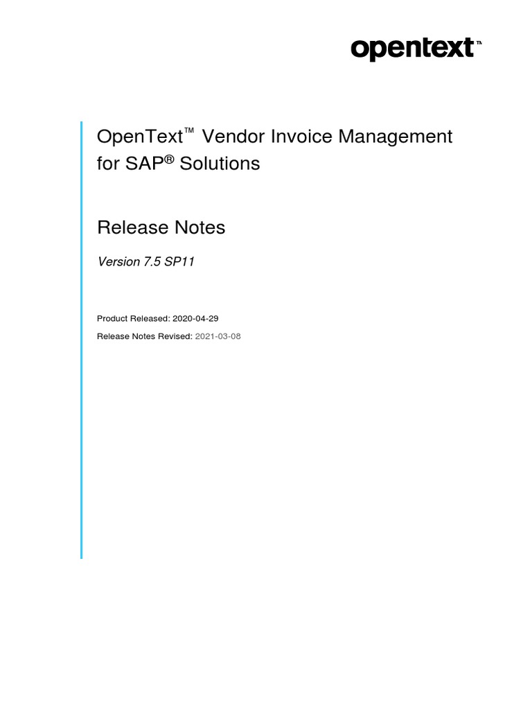 Release Notes 7 5 Sp11 Pdf Accounts Payable Mobile App