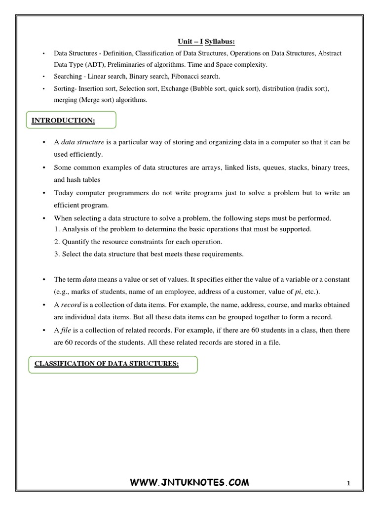 Data Structures Unit 1 Pdf Queue Abstract Data Type Data Type 2698