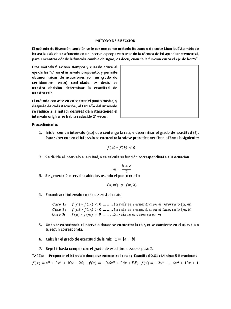 Metodo de Biseccion | PDF | Análisis numérico | Algoritmos y ...