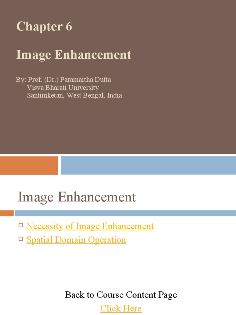 Chapter 6 Image Enhancement | PDF | Algorithms | Computer Graphics