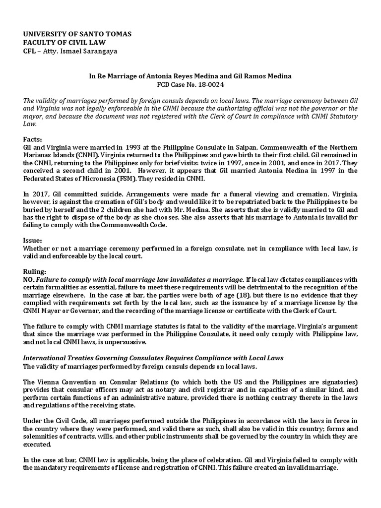 Invalidity of Gil and Virginia's Marriage | PDF | Marriage | Marriage ...