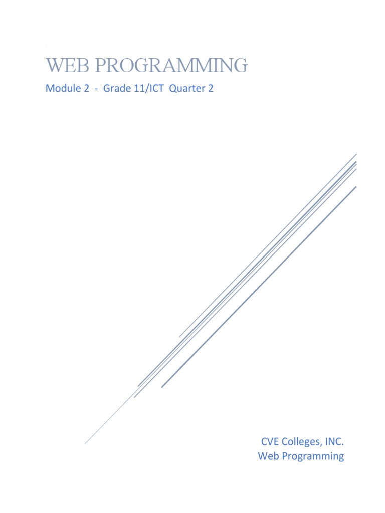 Grade 11 Web Programming Module 2 | PDF | Operating System | Input/Output