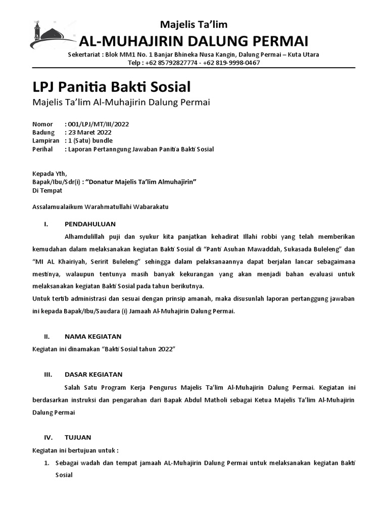 LPJ Baksos 2022 | PDF