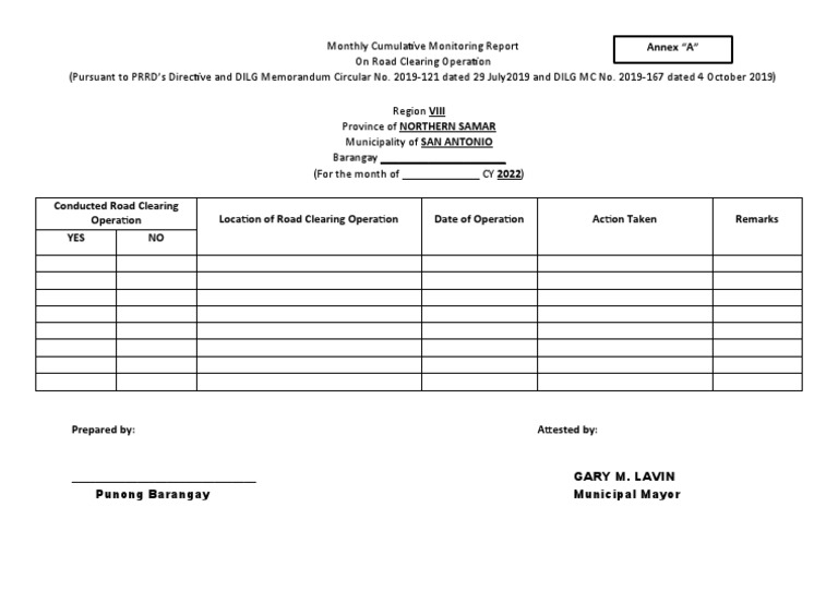 Monthly Road Clearing Report - San Antonio | PDF