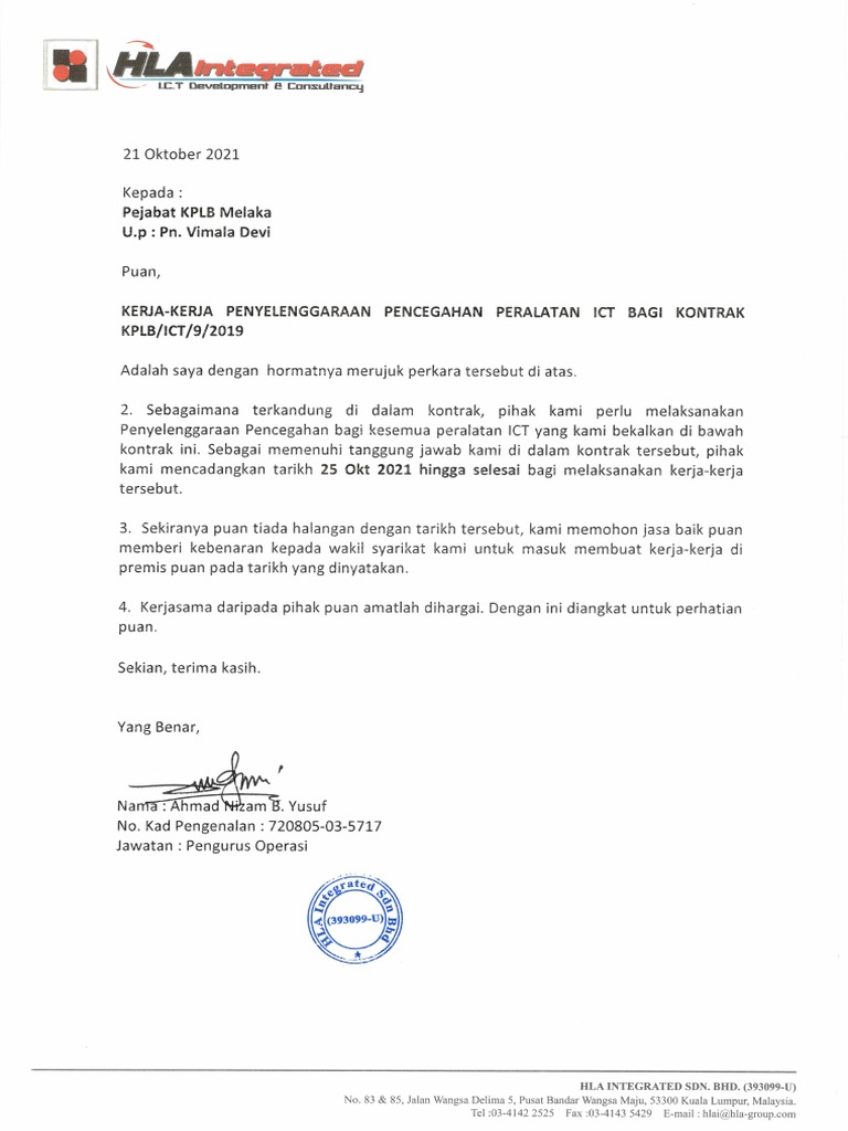 Surat PM Melaka 2021 | PDF