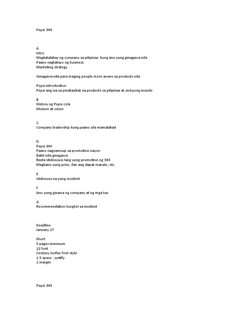 Pepsi 349 | PDF