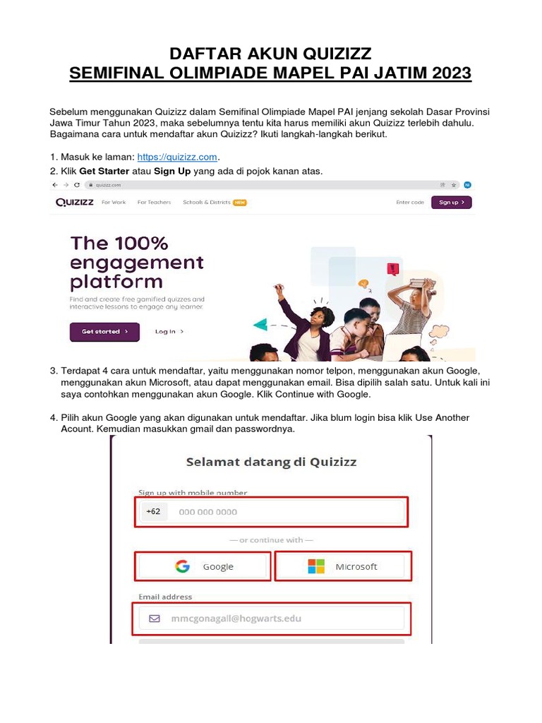 Cara Semifinal Olimpiade Dengan Quizizz | PDF