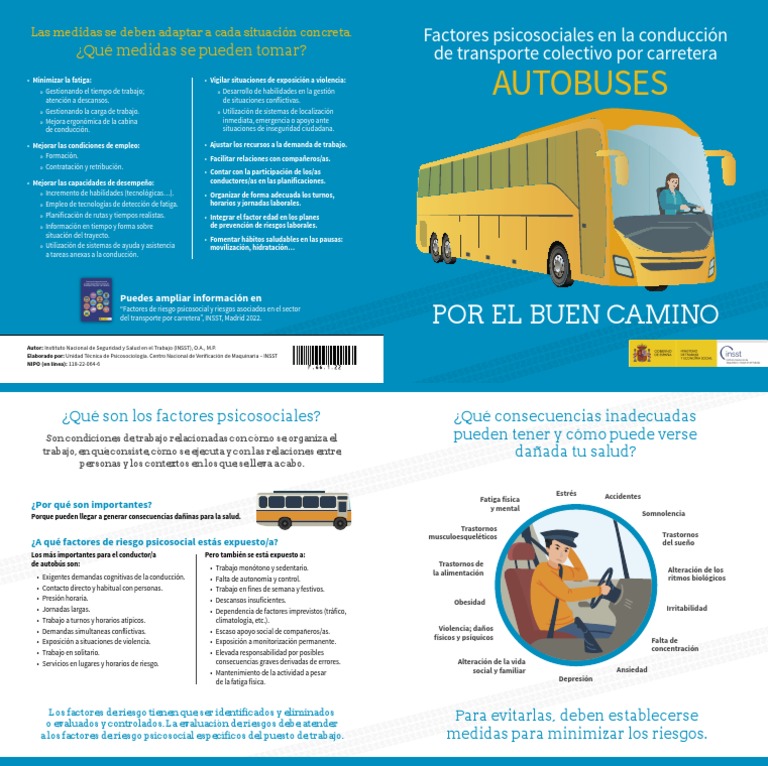 Factores Psicosociales en La Conducción de Transporte Colectivo Por Carretera AUTOBUSES | PDF ...