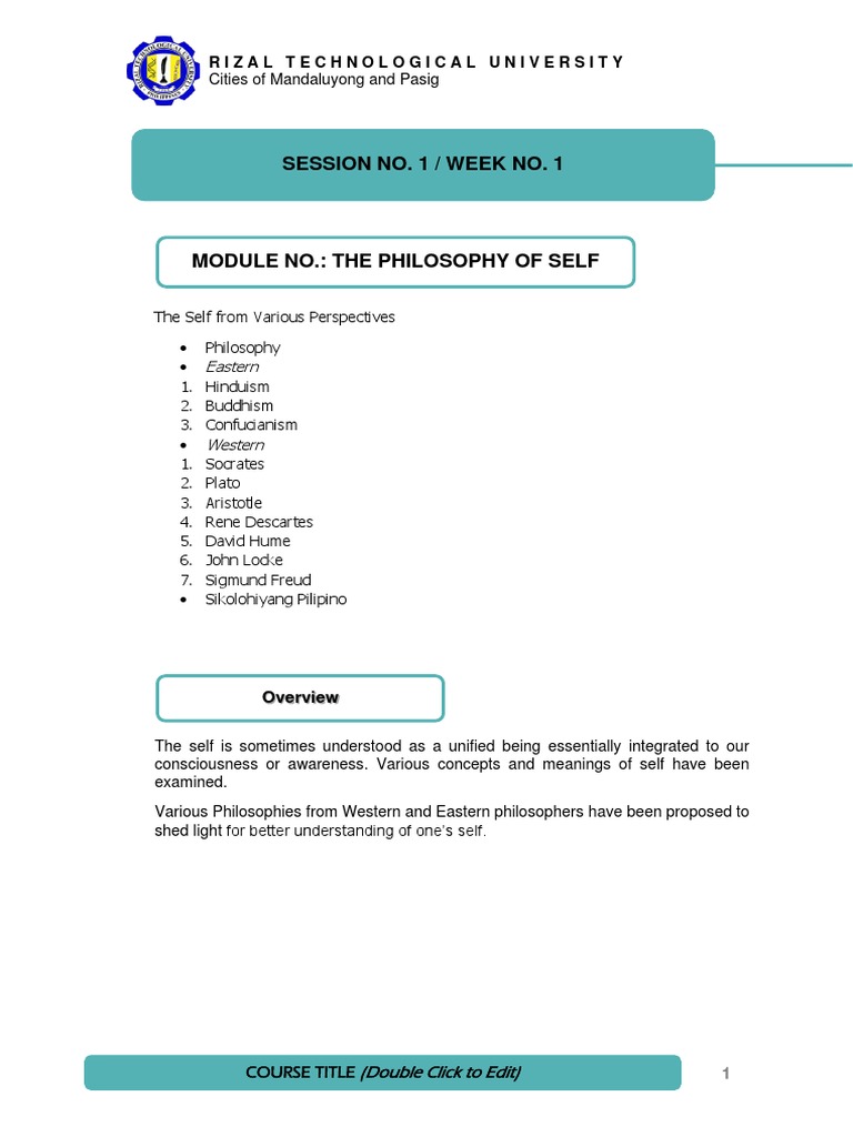 Module 1 To 4 Philo To Sexual Self | PDF | Id | Ātman (Hinduism)