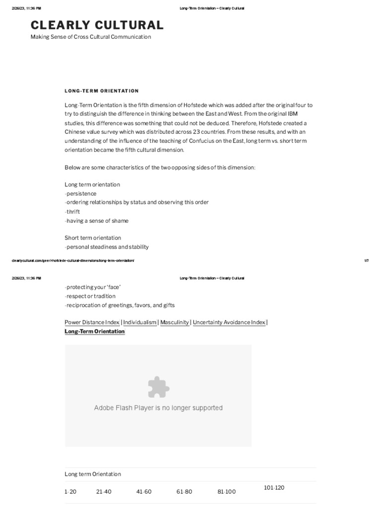 Long-Term vs. Short-Term Orientation | PDF