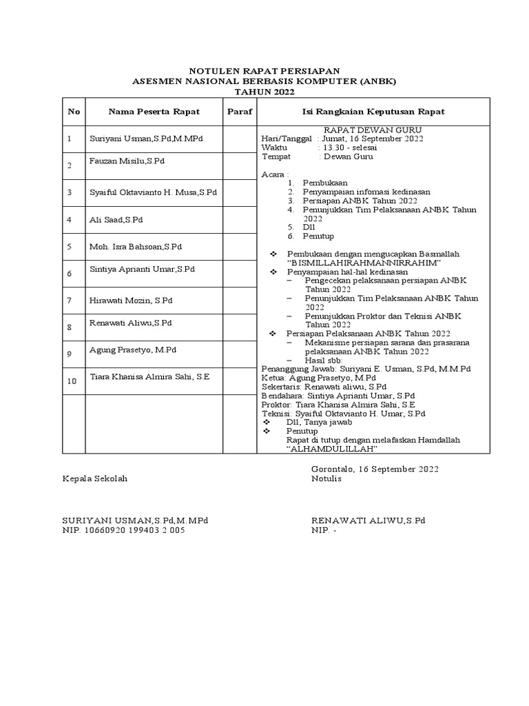 Notulen Anbk 2022 | PDF