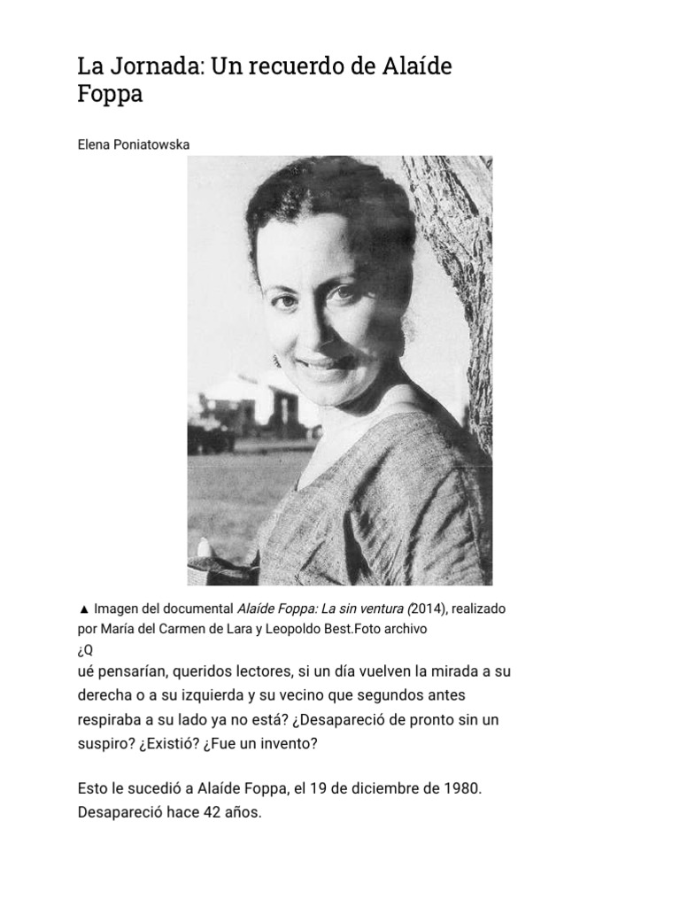 Recuerdo de Alaíde Foppa: Feminismo y Desaparición | PDF | Guatemala