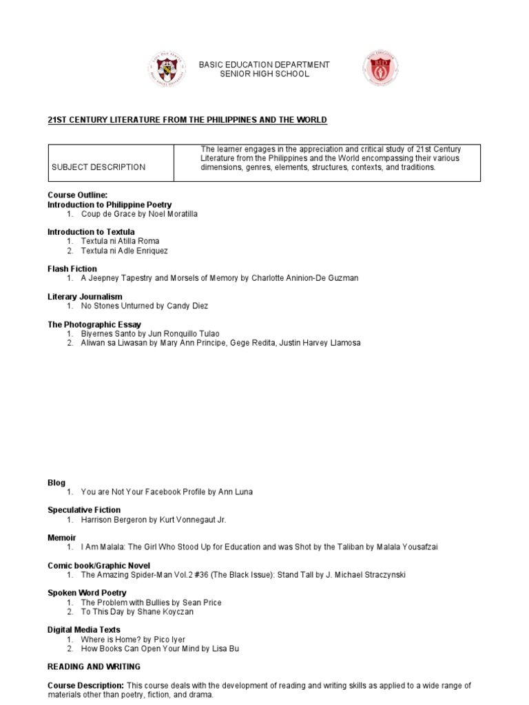 SHS Literature | PDF | Essays | Cognition