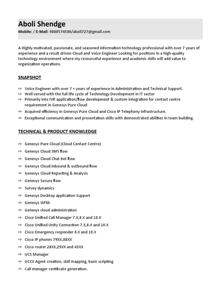 Naukri AboliGShendge (7y 0m) | PDF | Call Centre | Cloud Computing