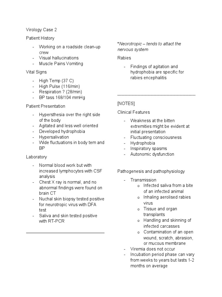 Case Study 2 | PDF | Rabies | Clinical Medicine