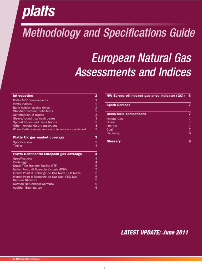 Methodology and Specifications Guide: European Natural Gas Assessments ...